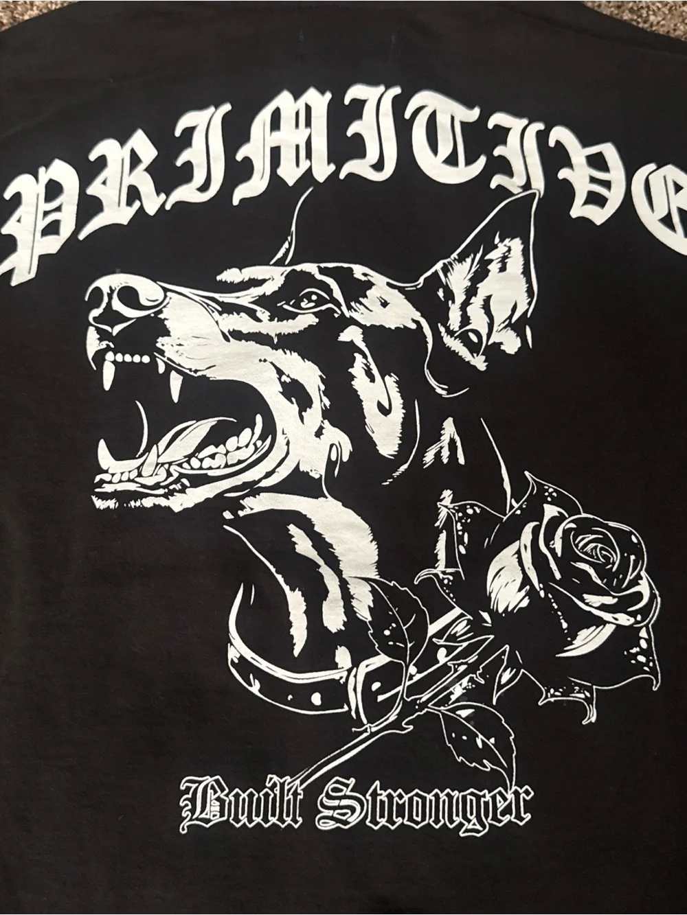 Primitive | Tops | Primitive Black Hoodie With White Doberman And Rose ...